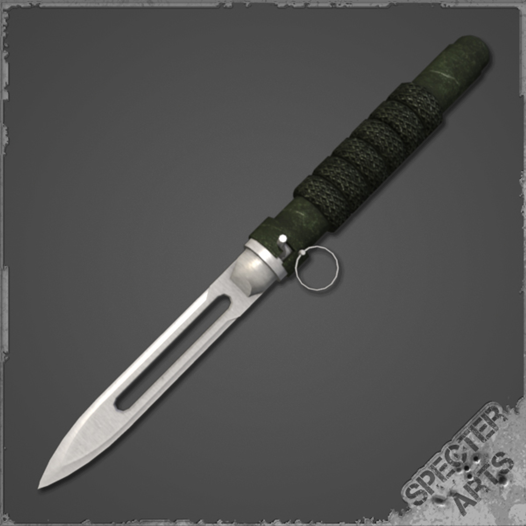 3d spring loaded ballistic knife