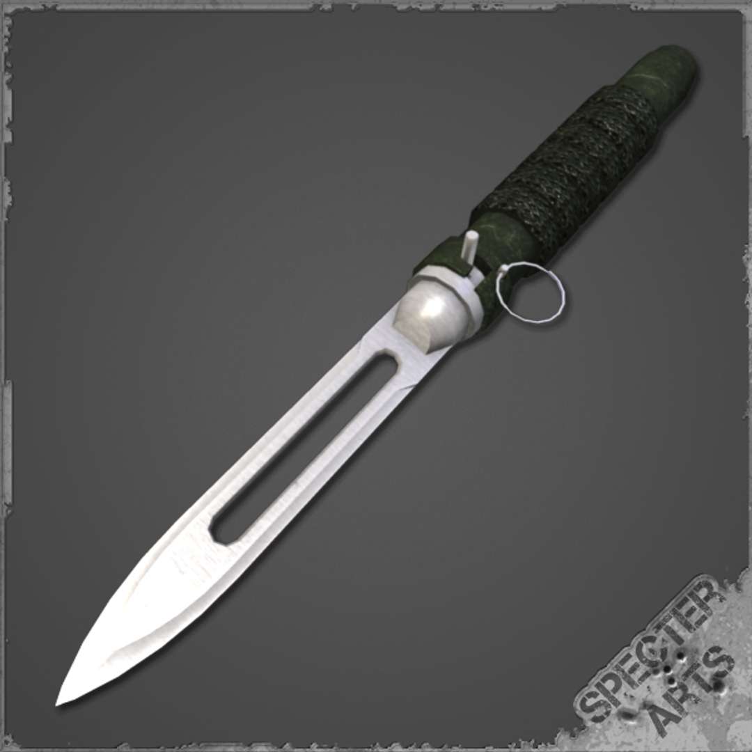 3d spring loaded ballistic knife