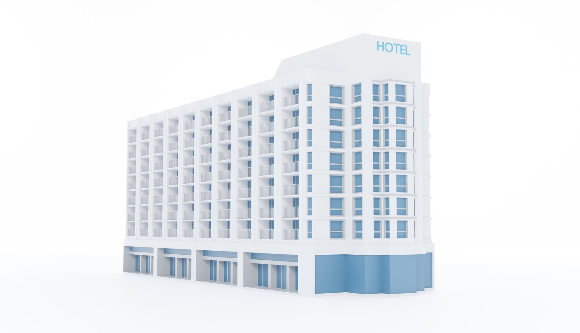 3D Hotel Model One - TurboSquid 2127009