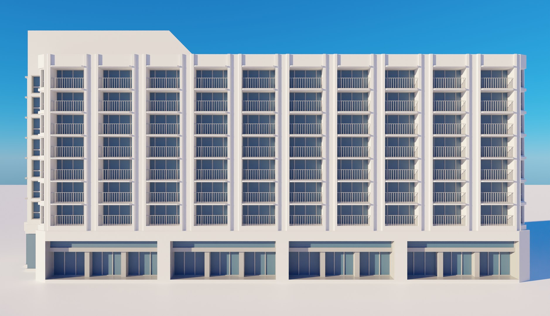 3D Hotel Model One - TurboSquid 2127009