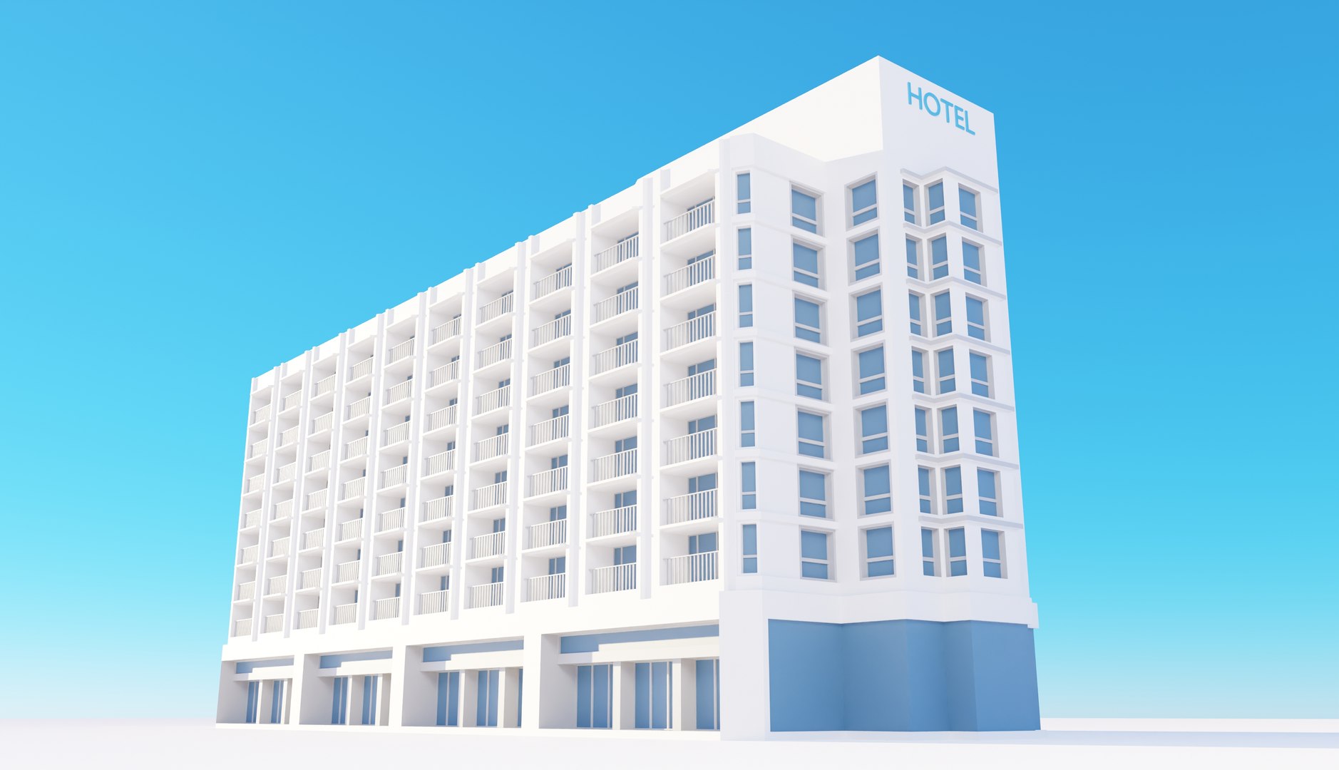 3D Hotel Model One - TurboSquid 2127009