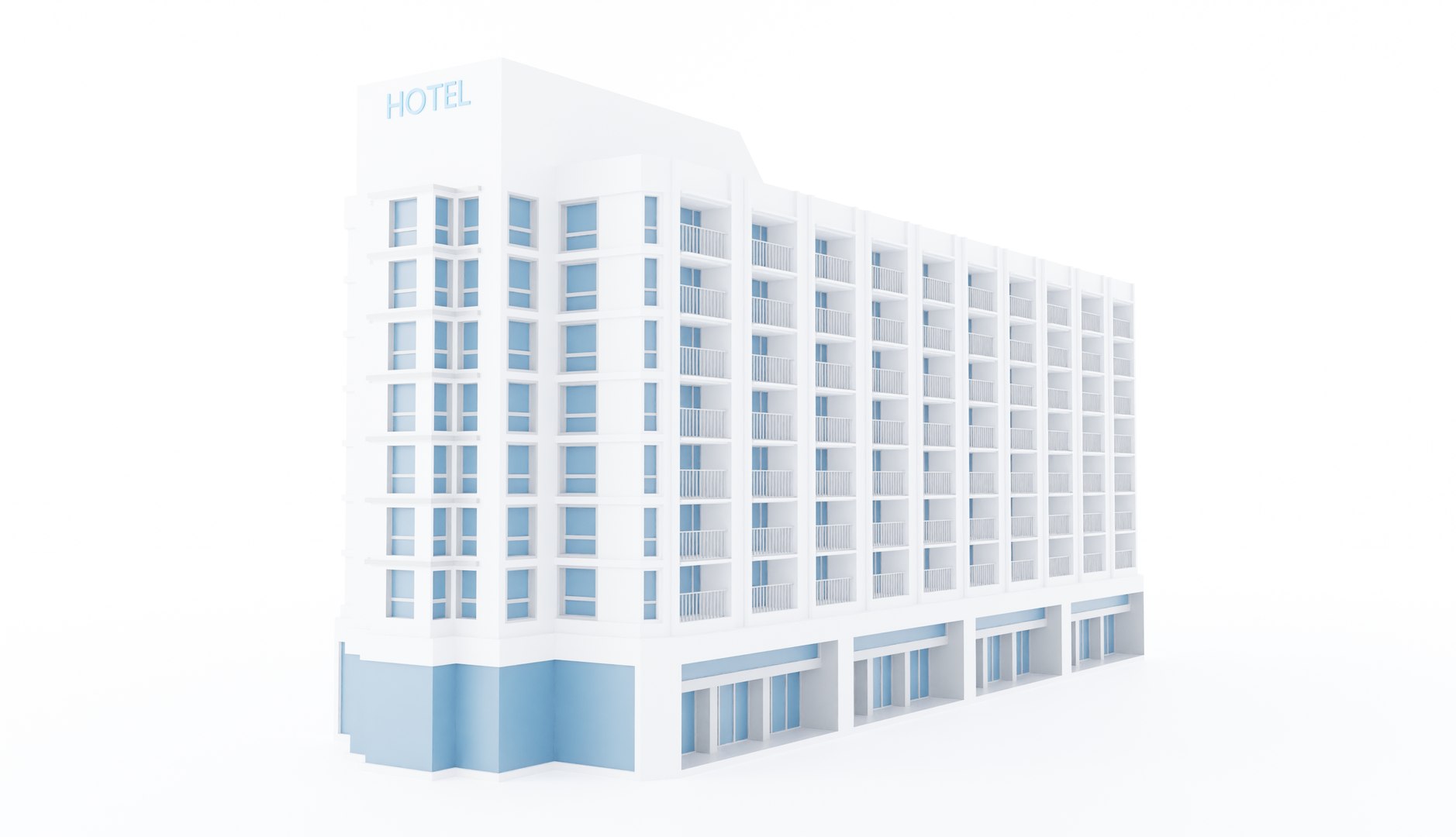 3D Hotel Model One - TurboSquid 2127009