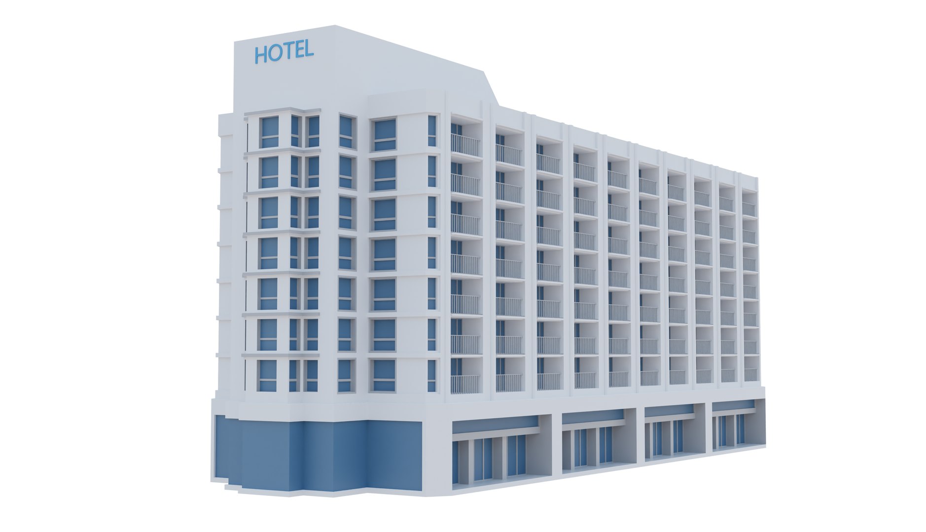3D Hotel Model One - TurboSquid 2127009