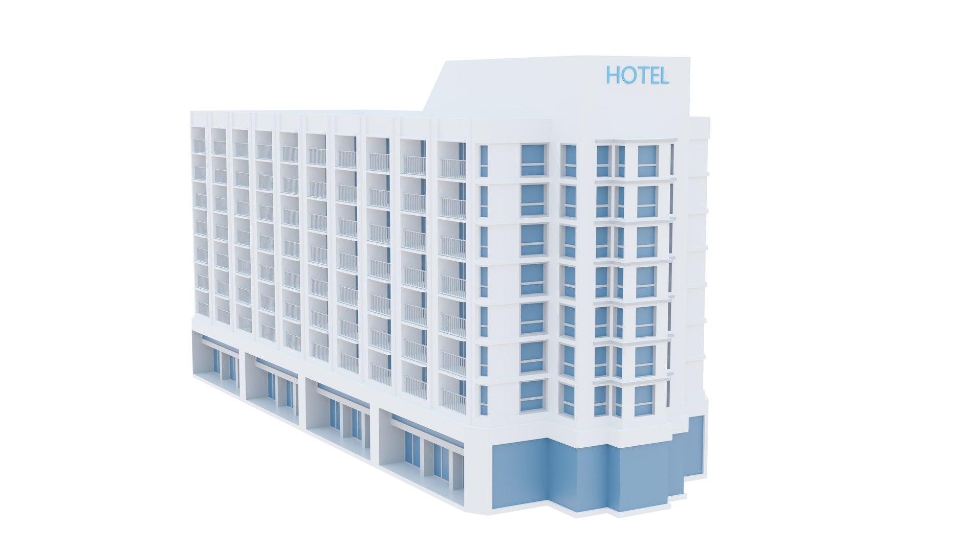 3D Hotel Model One - TurboSquid 2127009