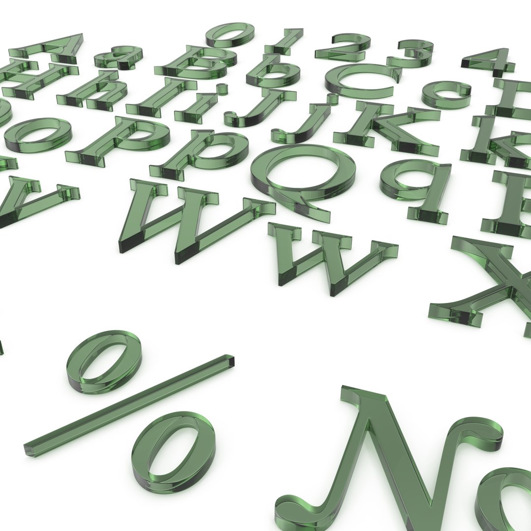 3D Alphabet Glass 5 Model - TurboSquid 2136942