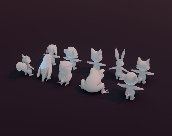Cartoon Animals Rigged Base Mesh 10 Models Pack Vol 1 3D - TurboSquid ...