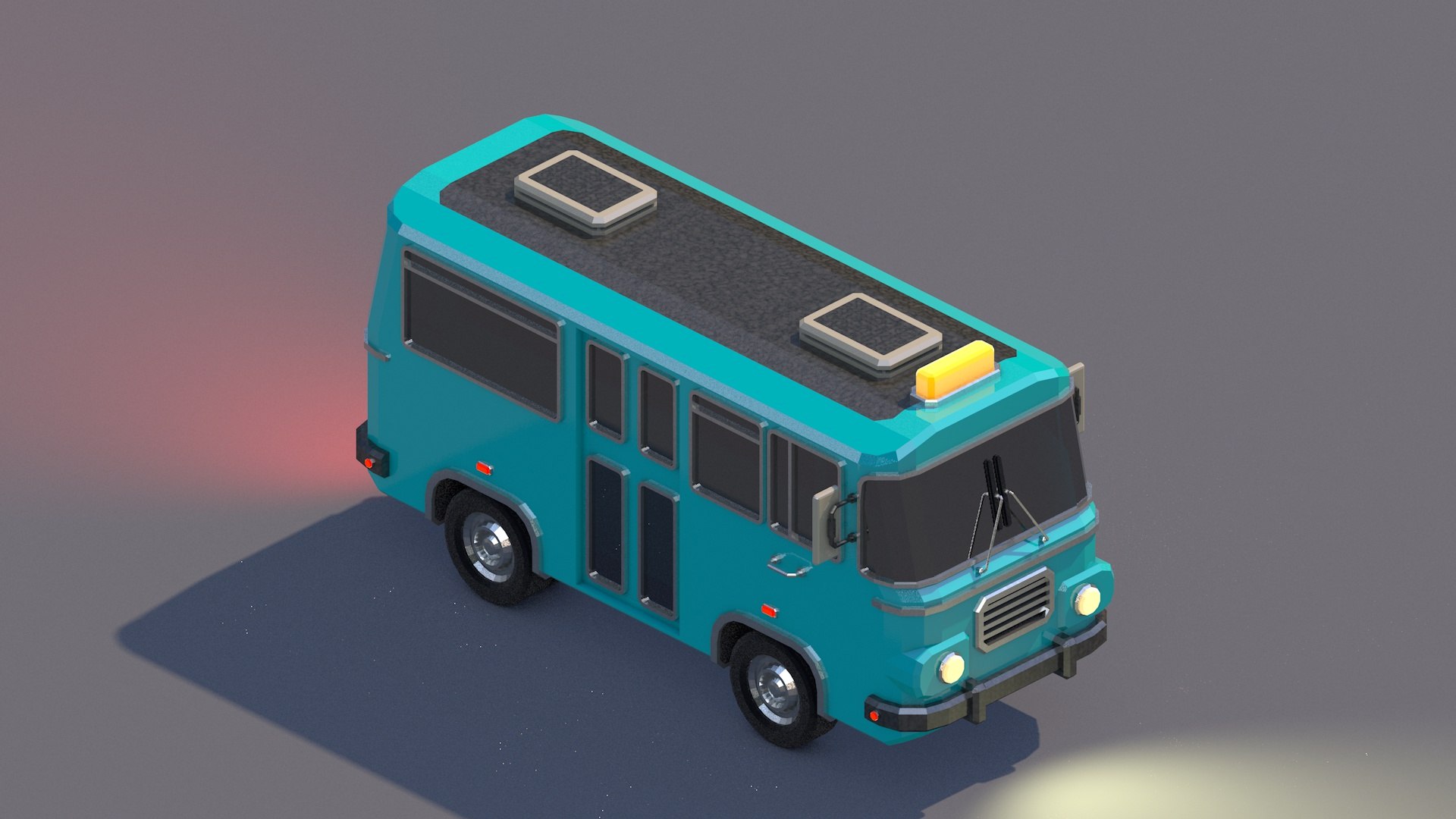 3D Cartoon Minibus - TurboSquid 2141091
