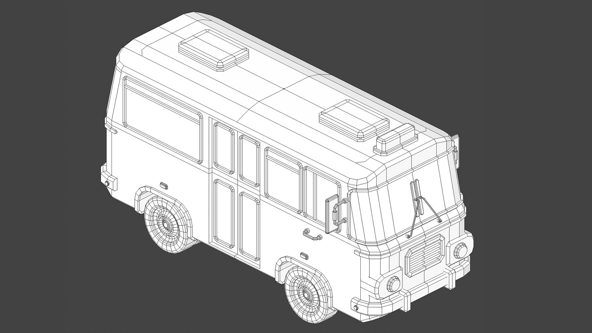 3D Cartoon Minibus - TurboSquid 2141091