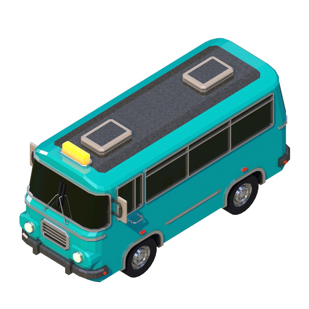 3D Cartoon Minibus - TurboSquid 2141091