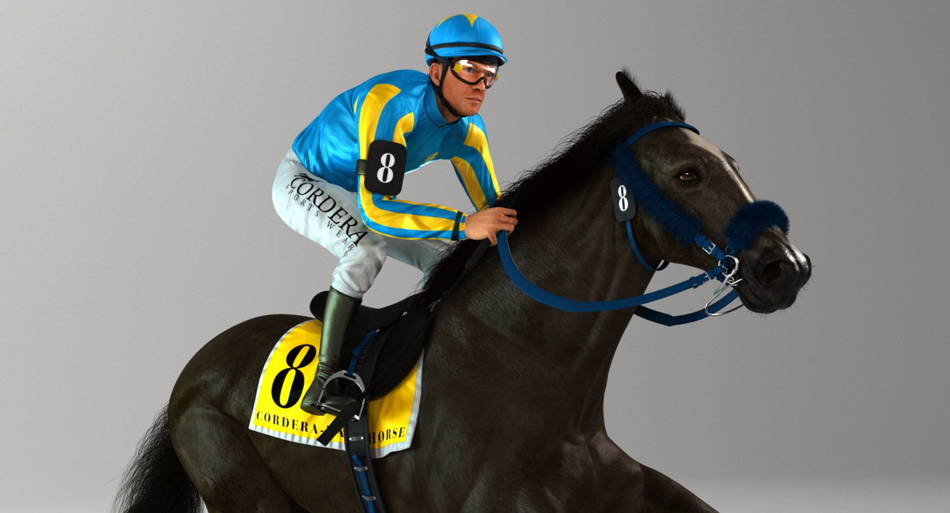 3D Horse Animations Jockey - TurboSquid 1430149