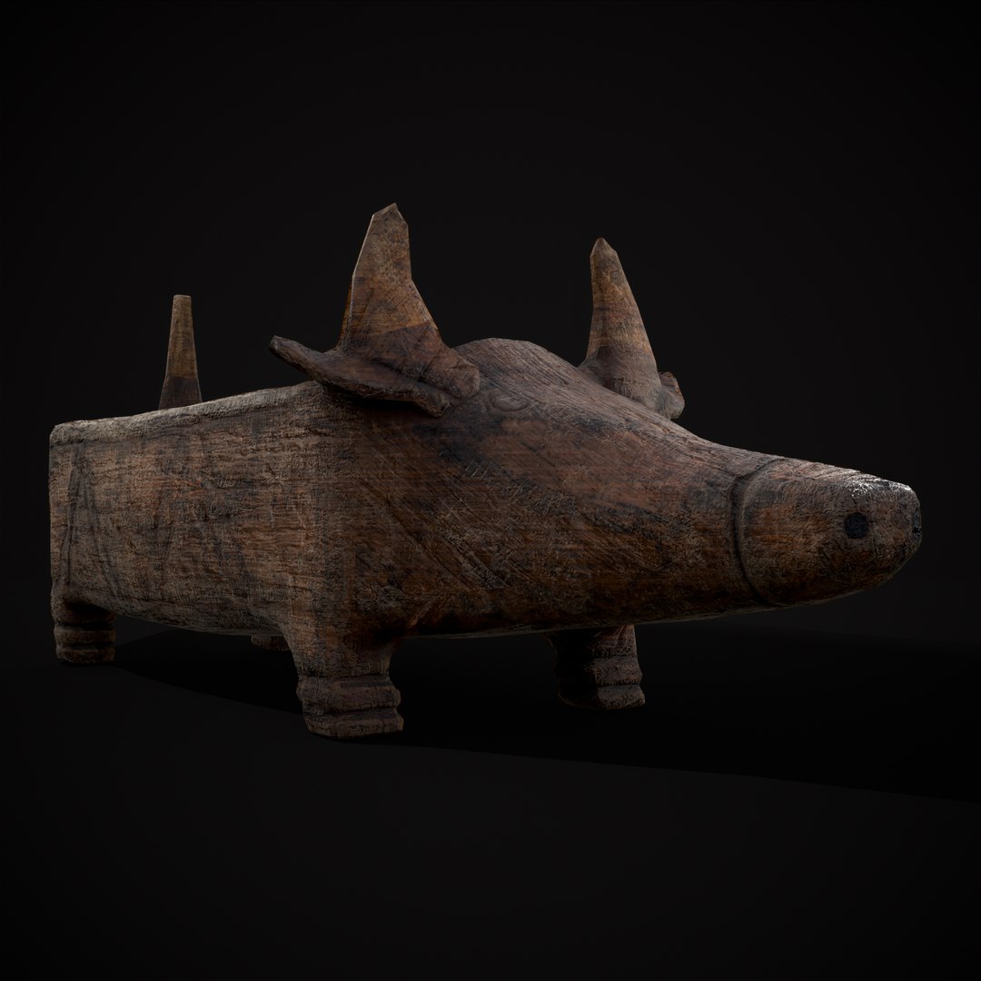 Medieval Carved Pig Container model - TurboSquid 2078332