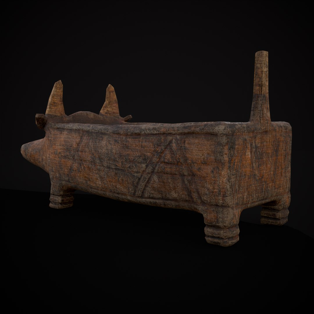 Medieval Carved Pig Container model - TurboSquid 2078332