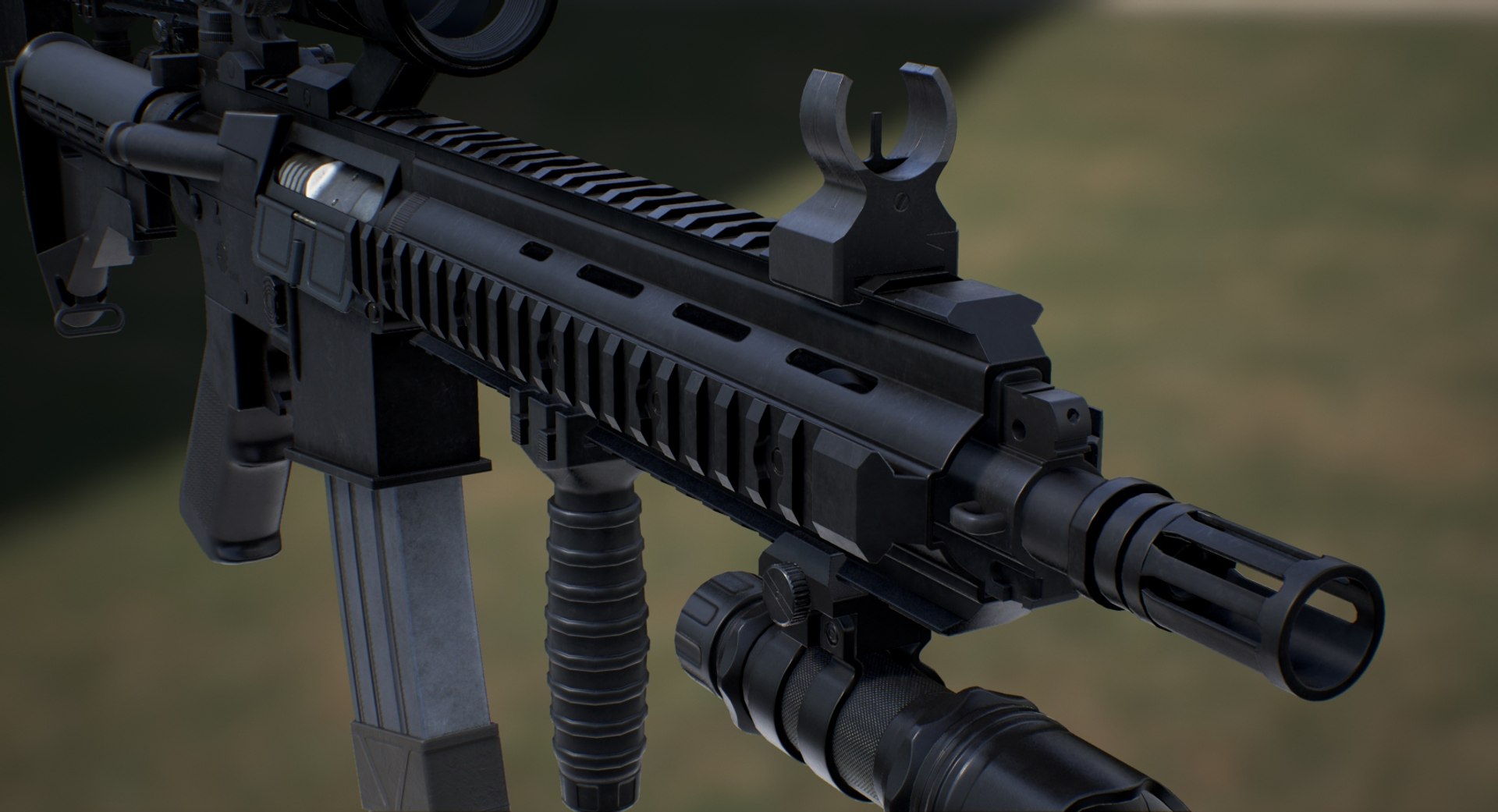 m4 rifle custum 3d model