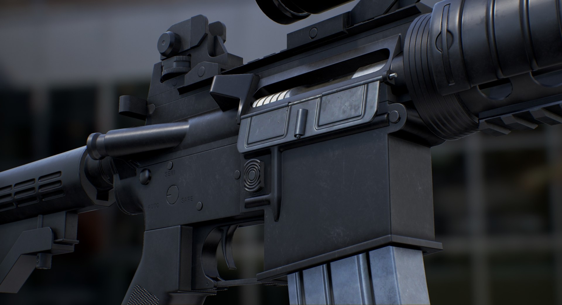 M4 Rifle Custum 3d Model