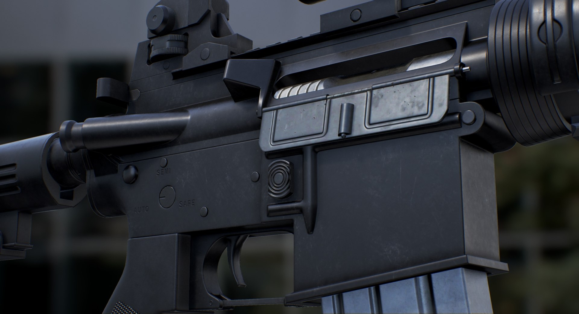 m4 rifle custum 3d model