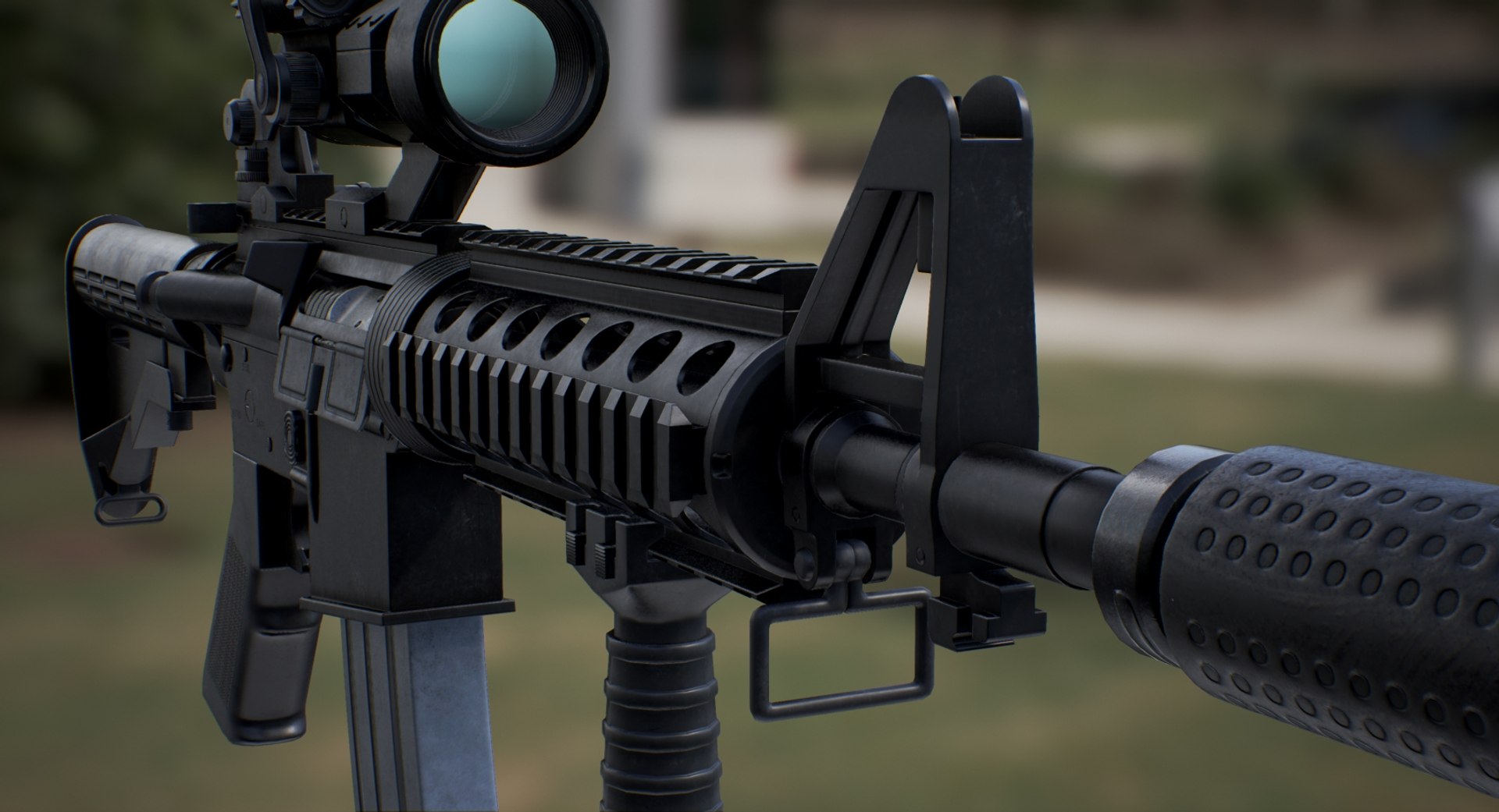 M4 Rifle Custum 3d Model