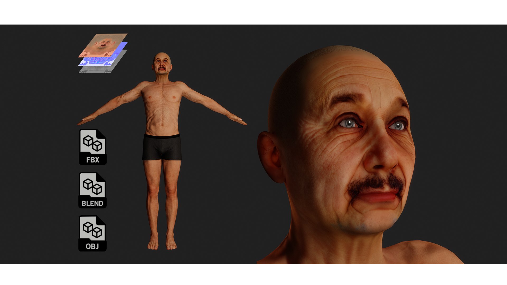 modelo 3d No Albert Einstein Low-poly modelo 3D listo para el juego ...