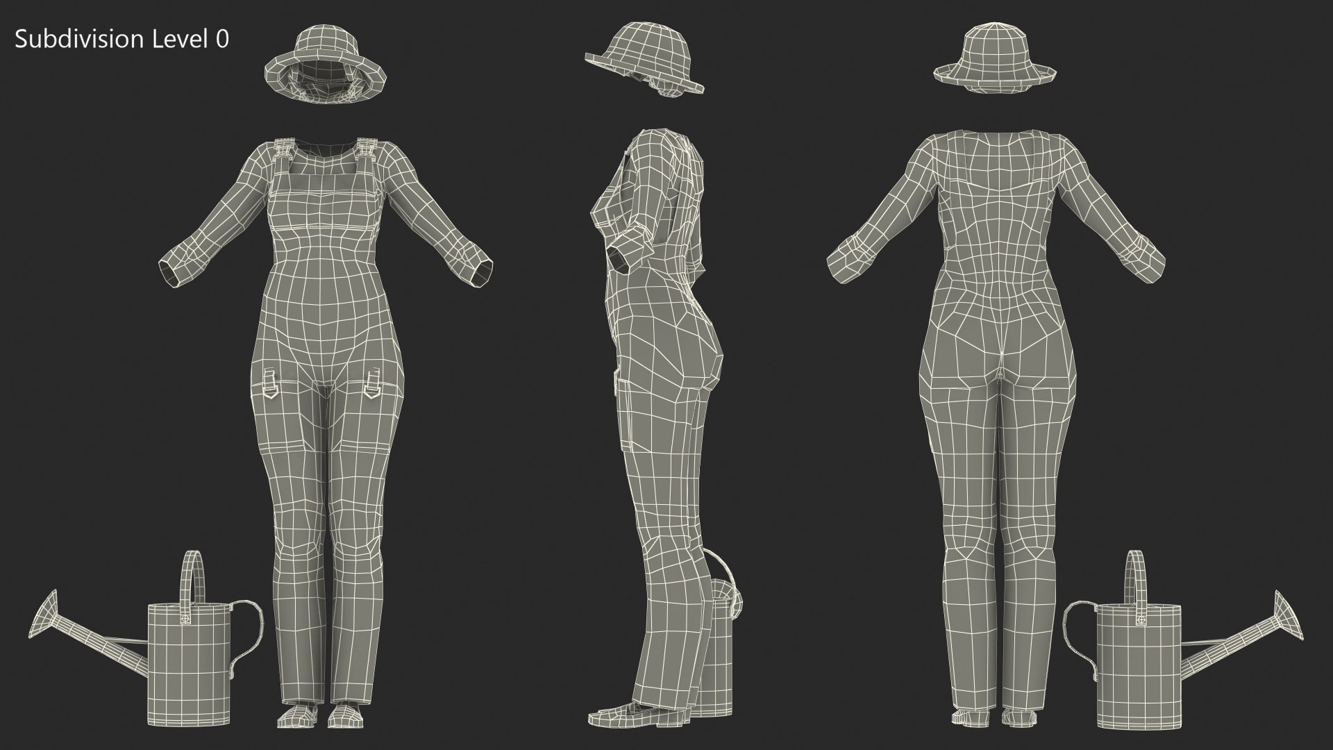 3D Women Gardener Clothes - TurboSquid 2084303