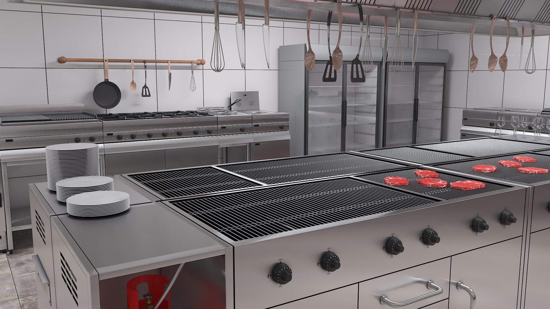 Commercial Kitchen 3D Model - TurboSquid 2214471