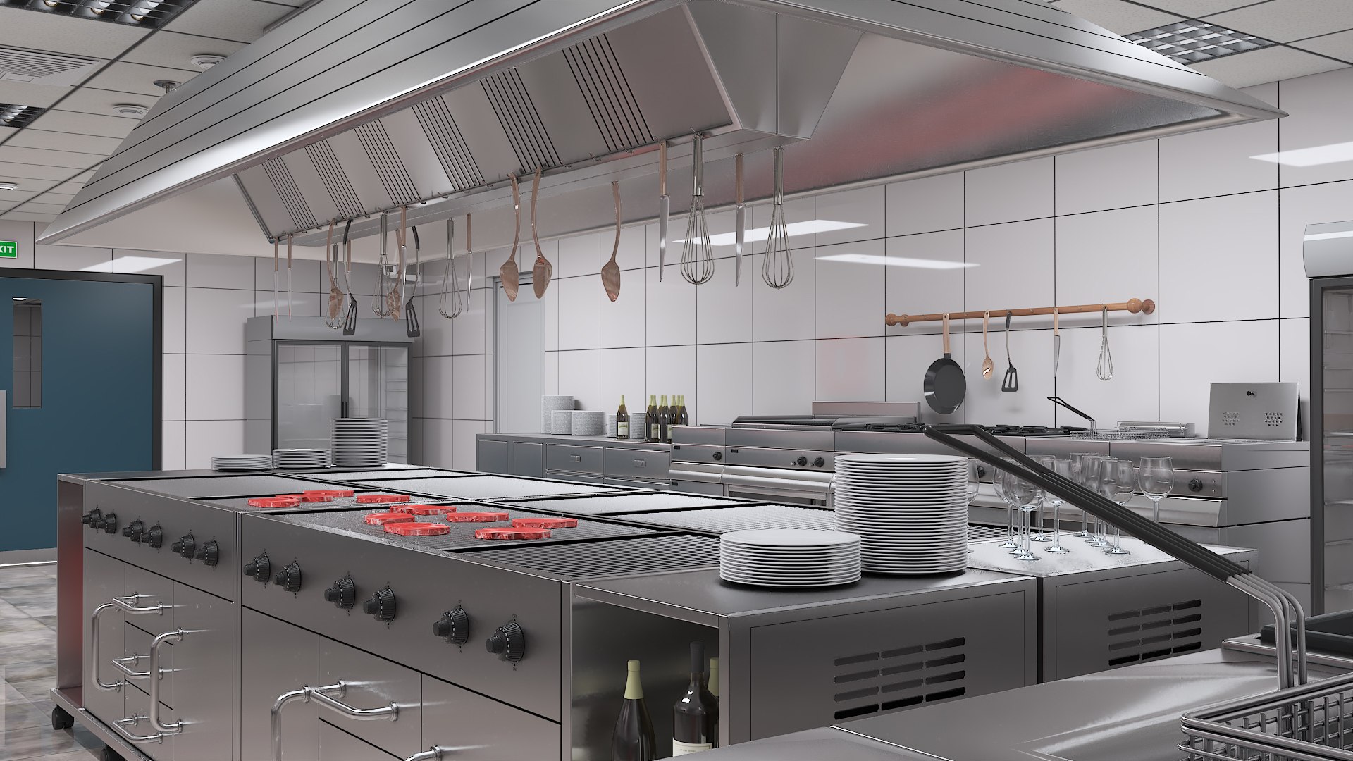 Commercial Kitchen 3D Model - TurboSquid 2214471