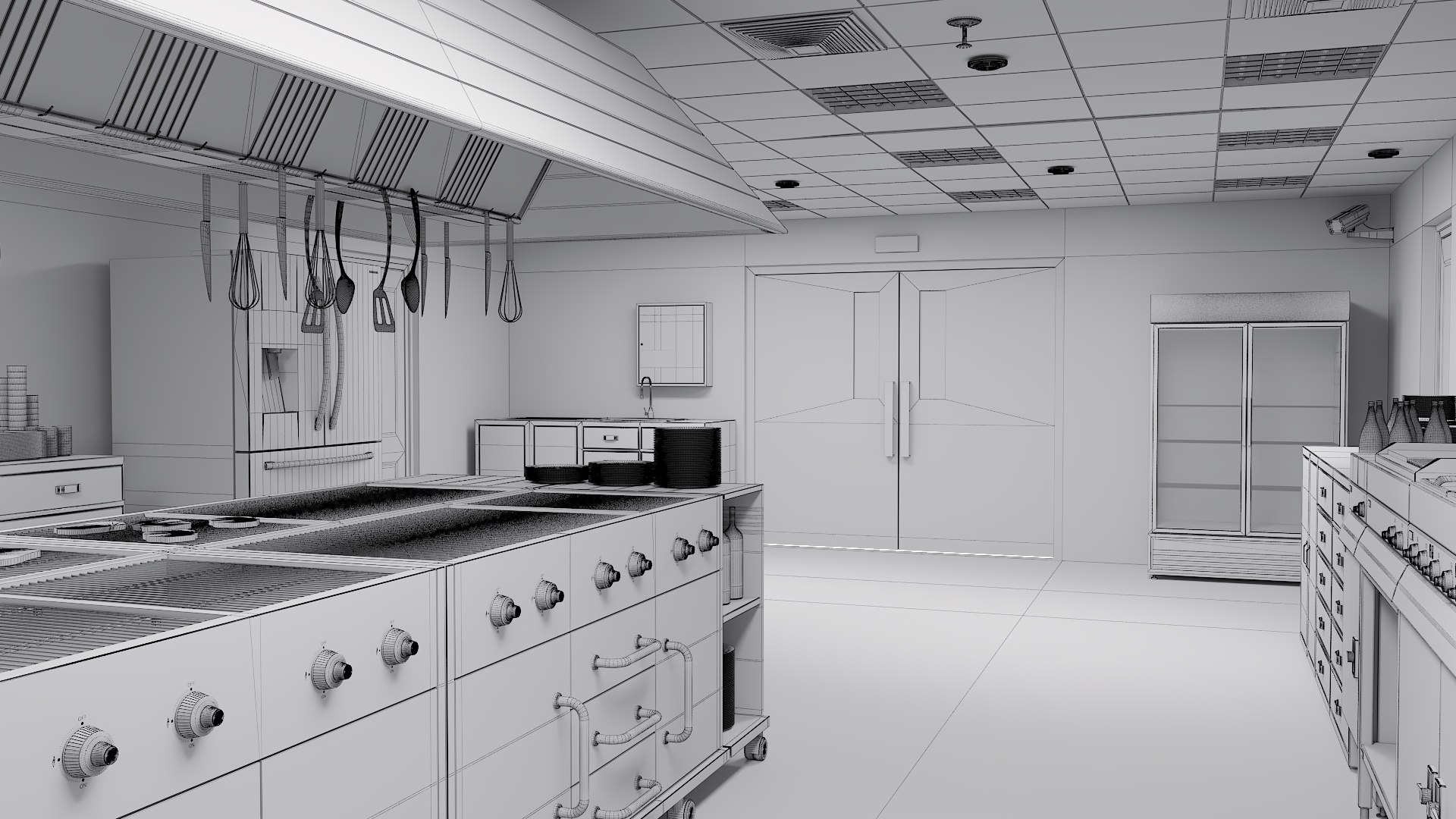 Commercial Kitchen 3D Model - TurboSquid 2214471