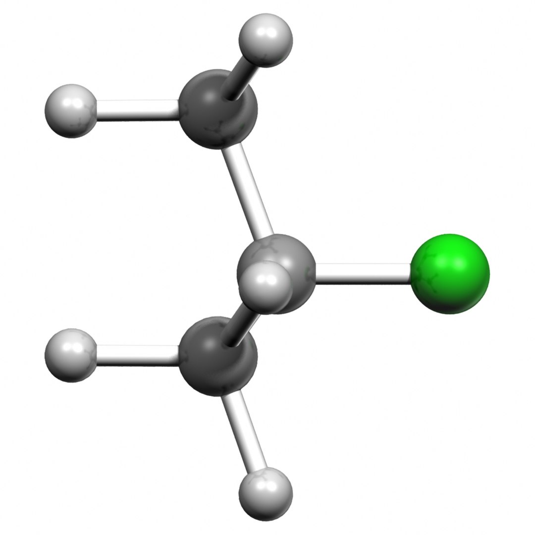 3d model t butyl chloride