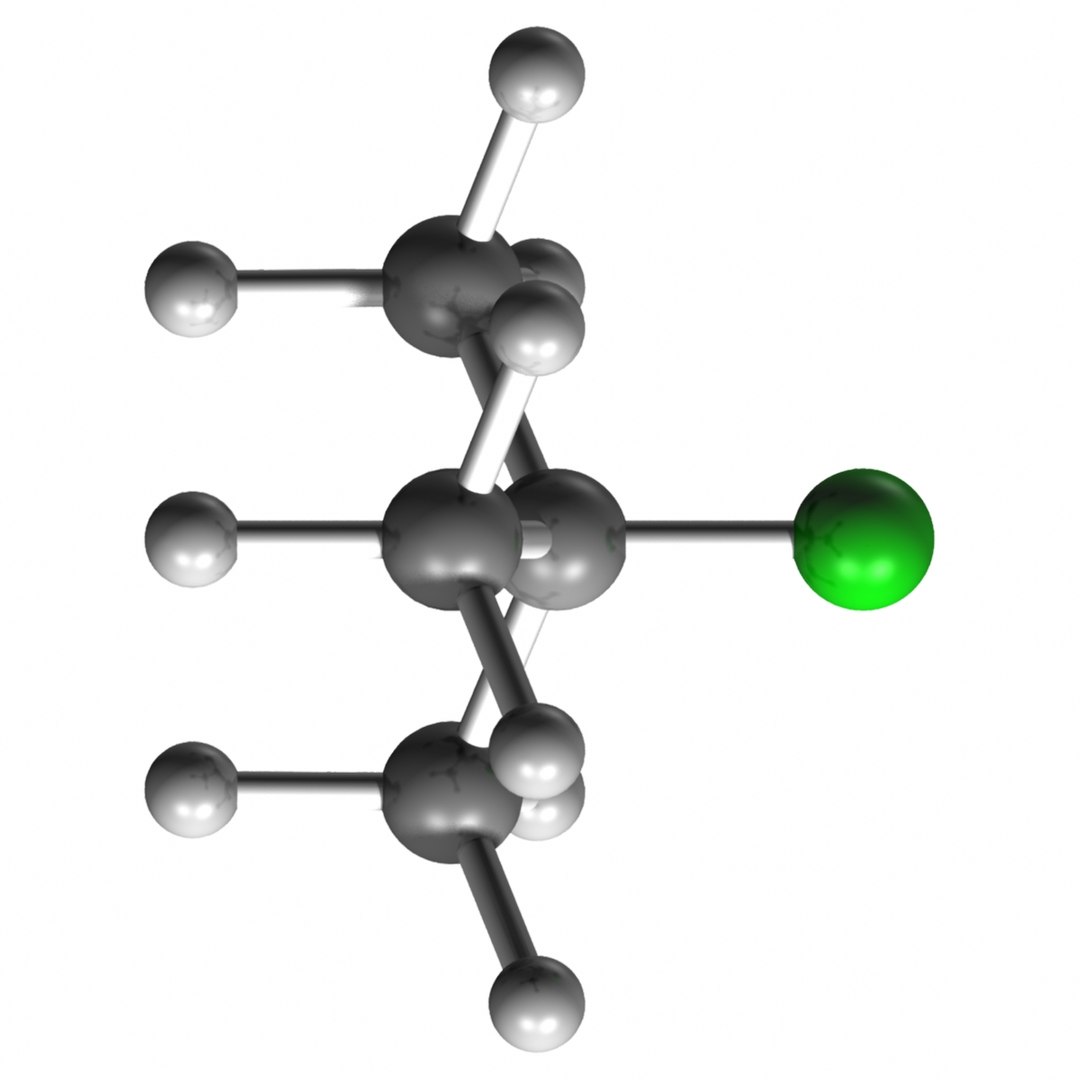 3d model t butyl chloride