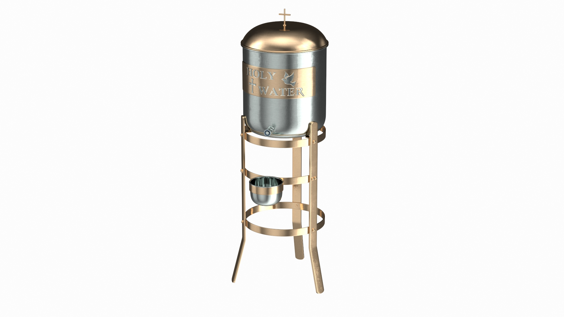 Holy Water Tank With Stand 3D - TurboSquid 1875595