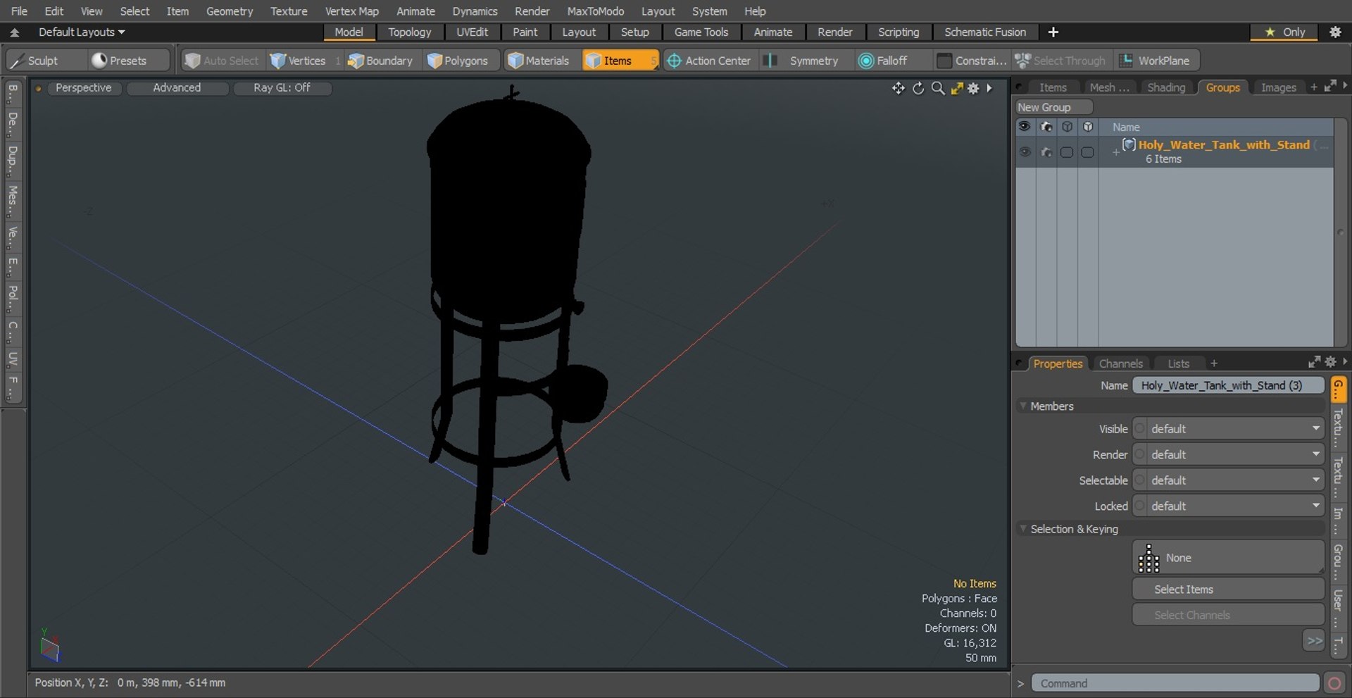 Holy Water Tank With Stand 3D - TurboSquid 1875595
