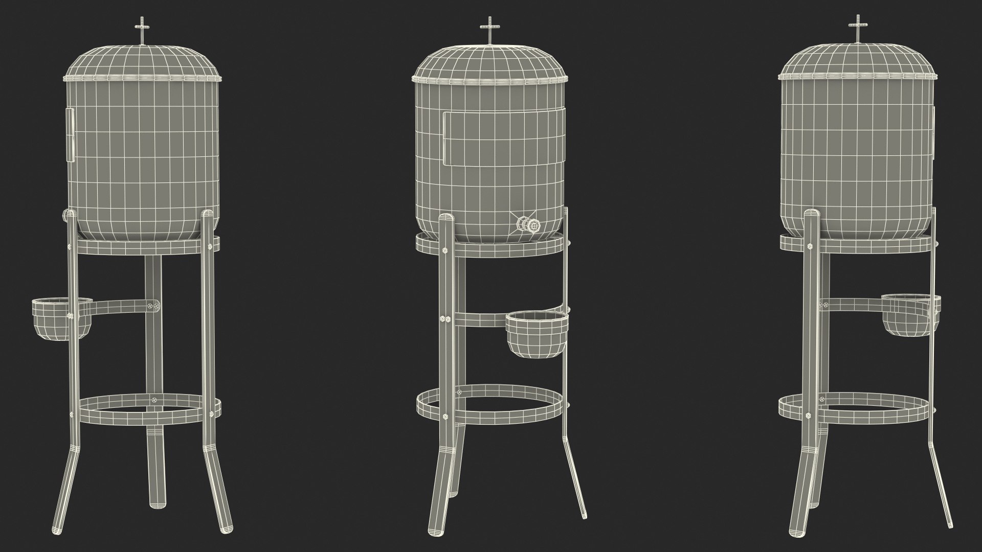Holy Water Tank With Stand 3D - TurboSquid 1875595