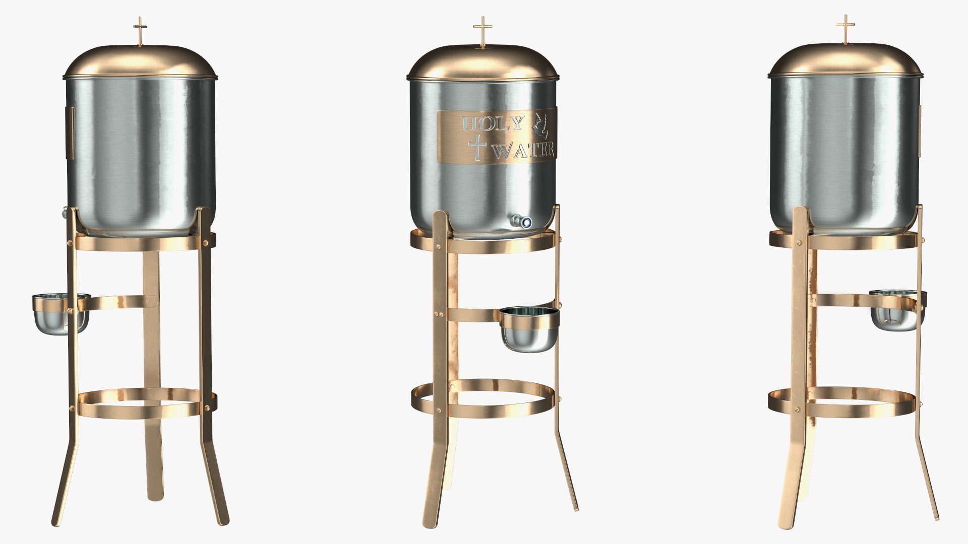 Holy Water Tank With Stand 3D - TurboSquid 1875595