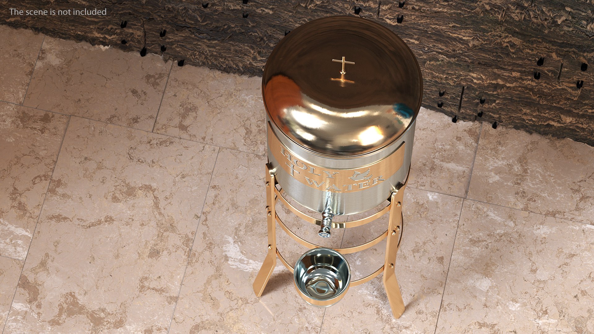 Holy Water Tank With Stand 3D - TurboSquid 1875595
