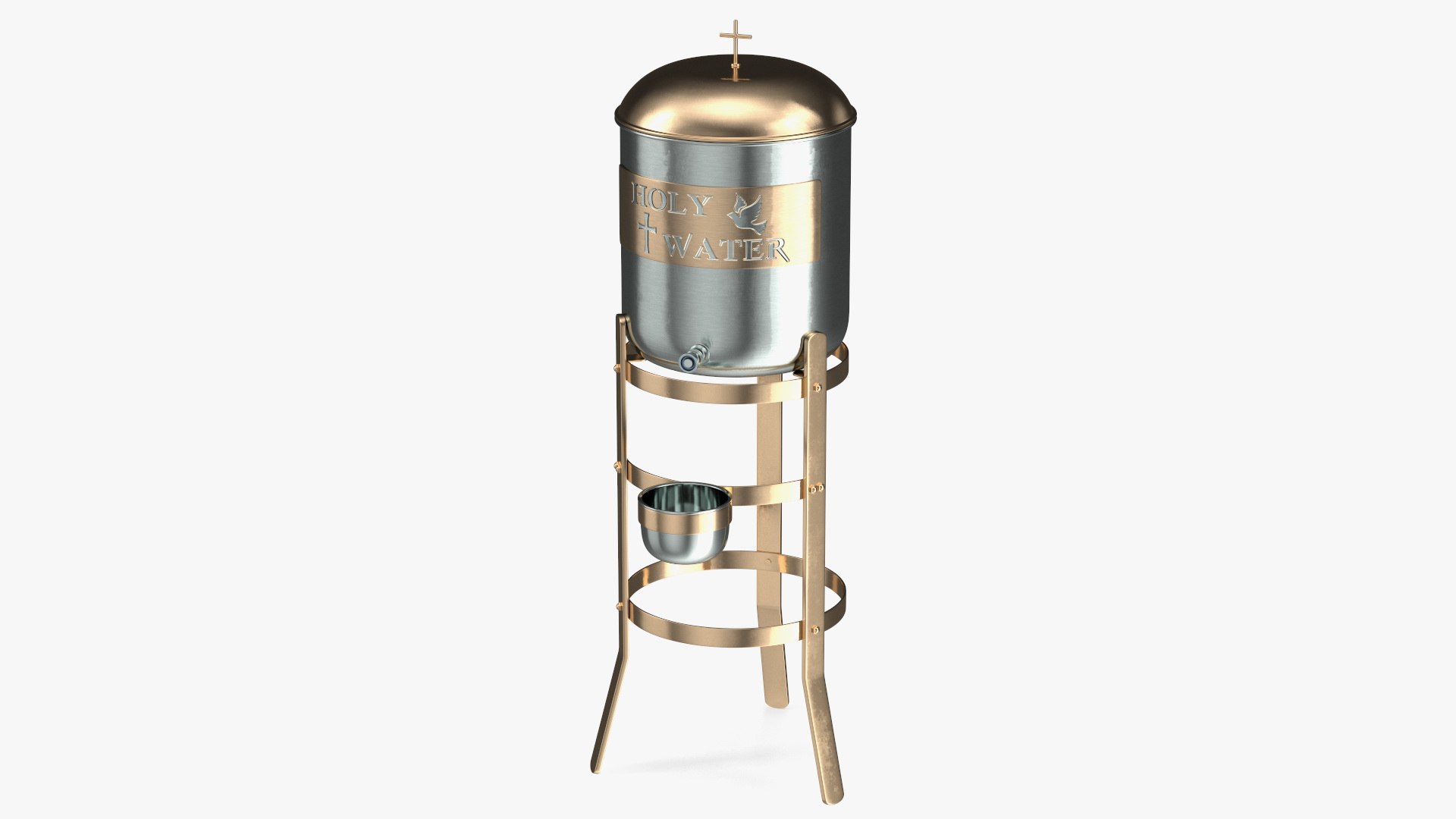Holy Water Tank with Stand 3D - TurboSquid 1875595