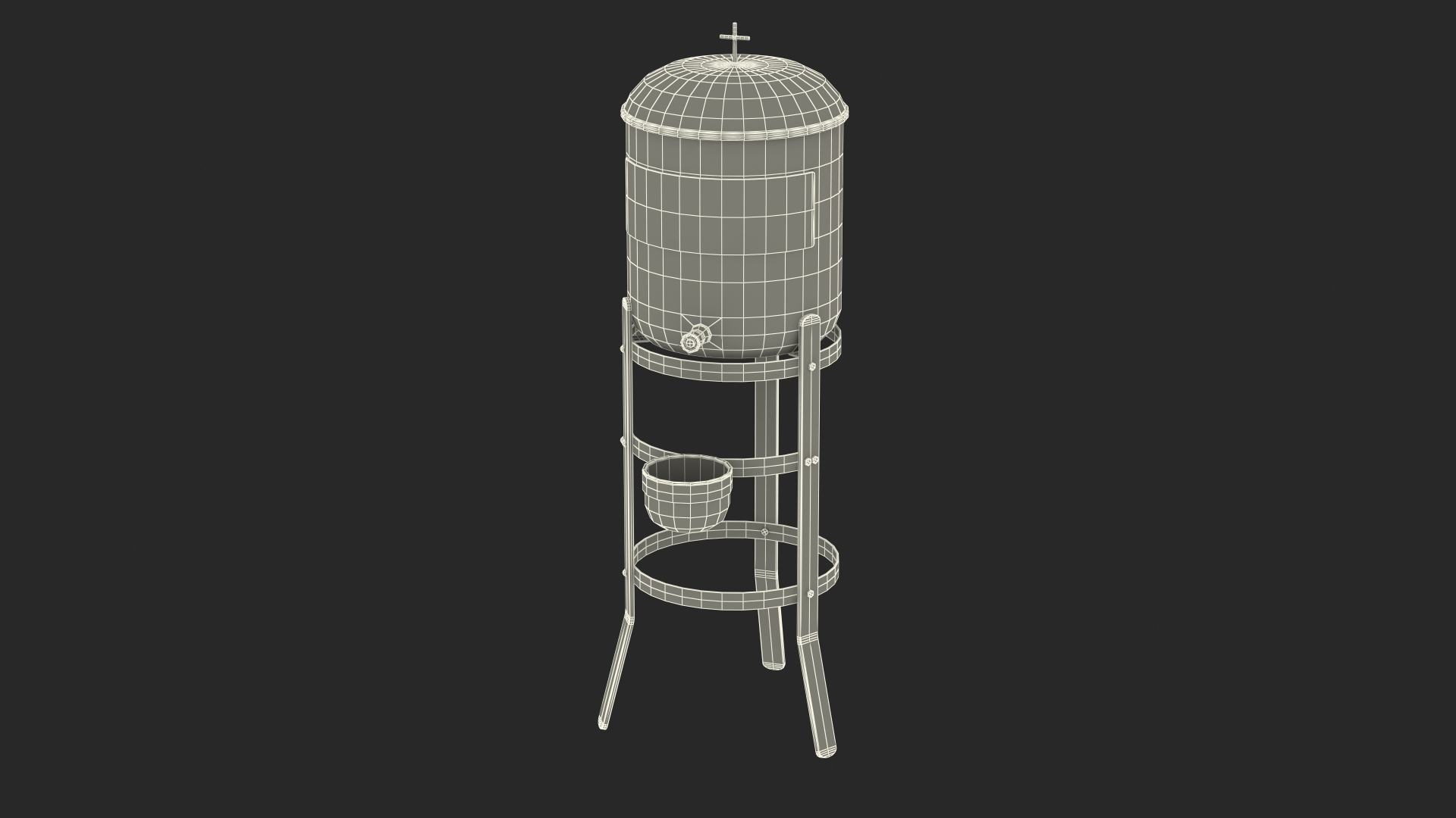 Holy Water Tank With Stand 3D - TurboSquid 1875595