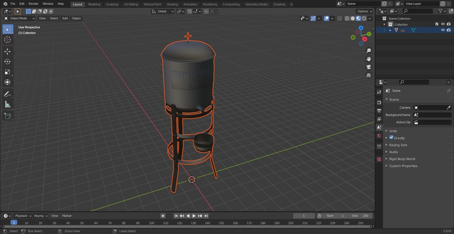 Holy Water Tank With Stand 3D - TurboSquid 1875595