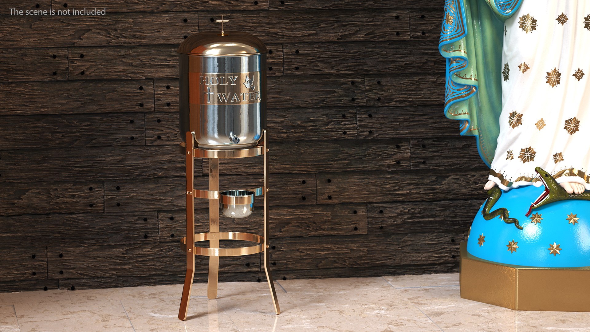 Holy Water Tank With Stand 3D - TurboSquid 1875595