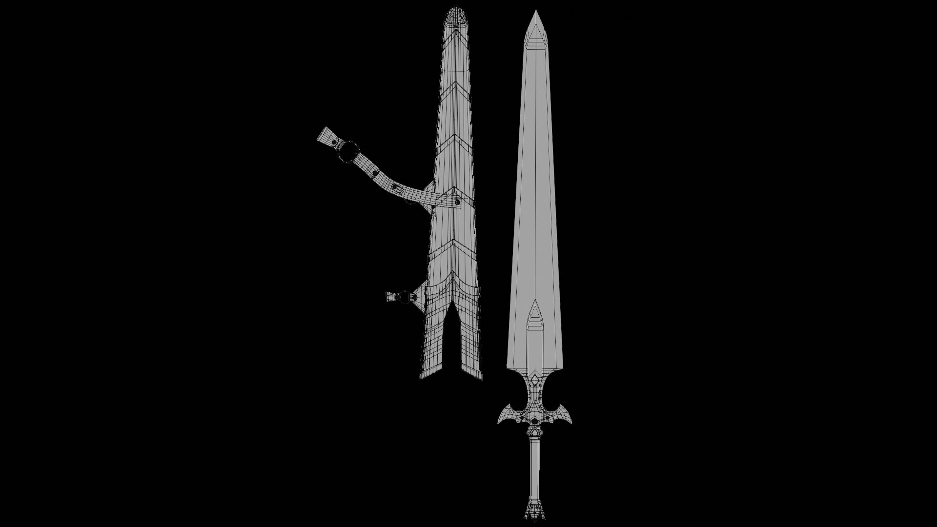 3D 5 Fantasy Swords All PBR Unity UE Textures Included model ...