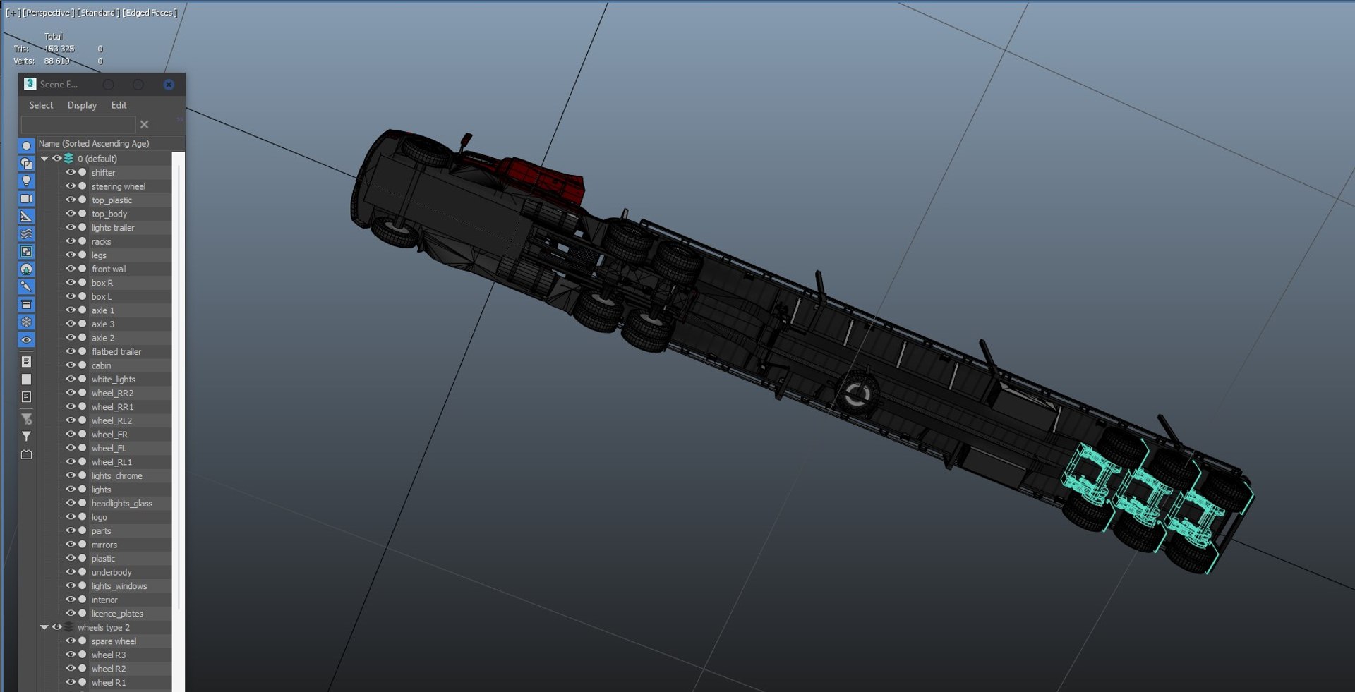 3D Peterbilt 579 flatbed trailer model - TurboSquid 2083406