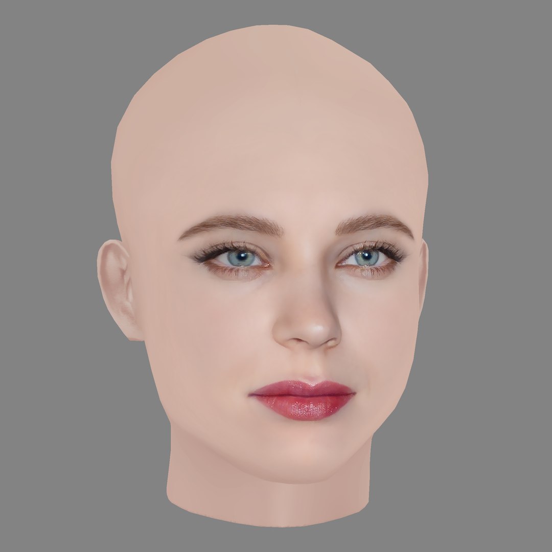 3D Model Sierra McCormick Head - No Hair - Low Poly Head For Game ...