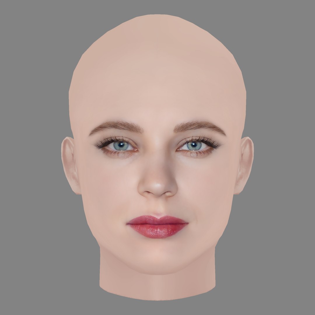 3D Model Sierra McCormick Head - No Hair - Low Poly Head For Game ...
