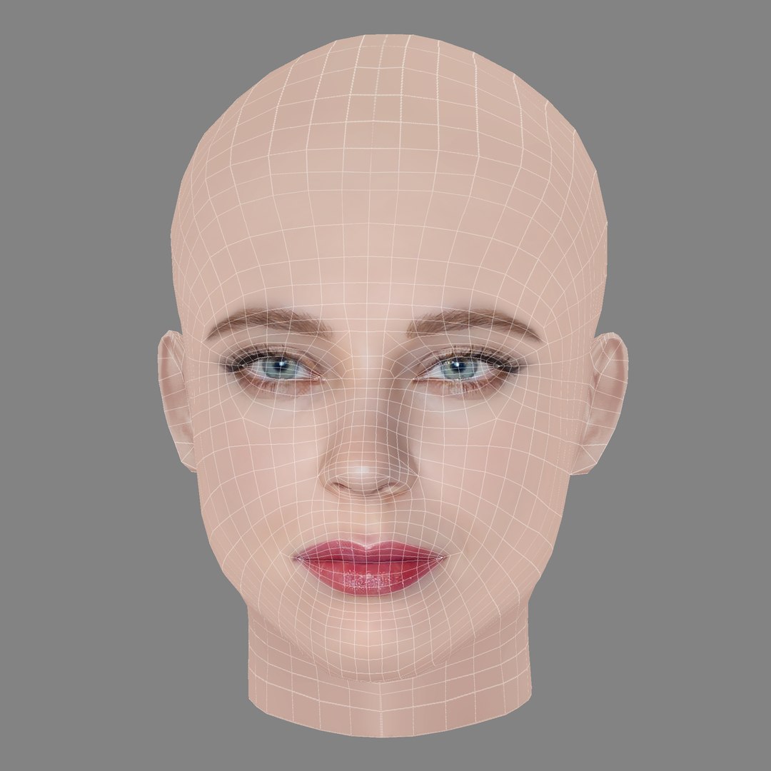3D Model Sierra McCormick Head - No Hair - Low Poly Head For Game ...