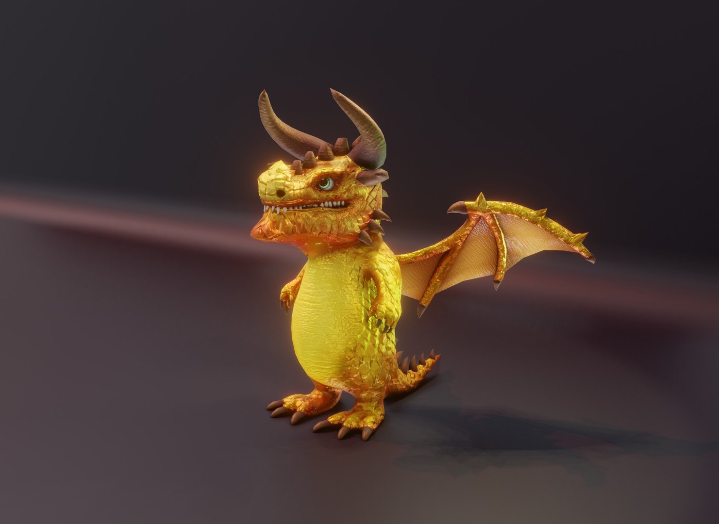 3D Model Cartoon Topaz Dragon Animated Low-poly 3D Model - TurboSquid ...