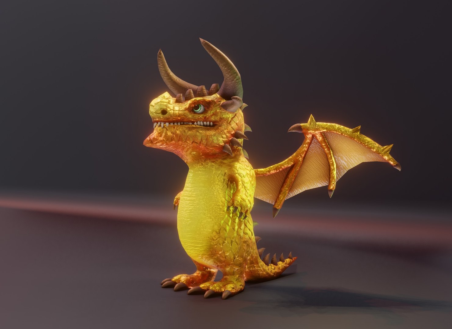 3D Model Cartoon Topaz Dragon Animated Low-poly 3D Model - TurboSquid ...