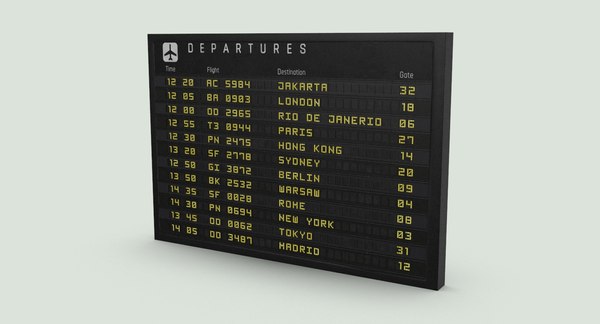 3D new-flight-information-sign---text - TurboSquid 1160825