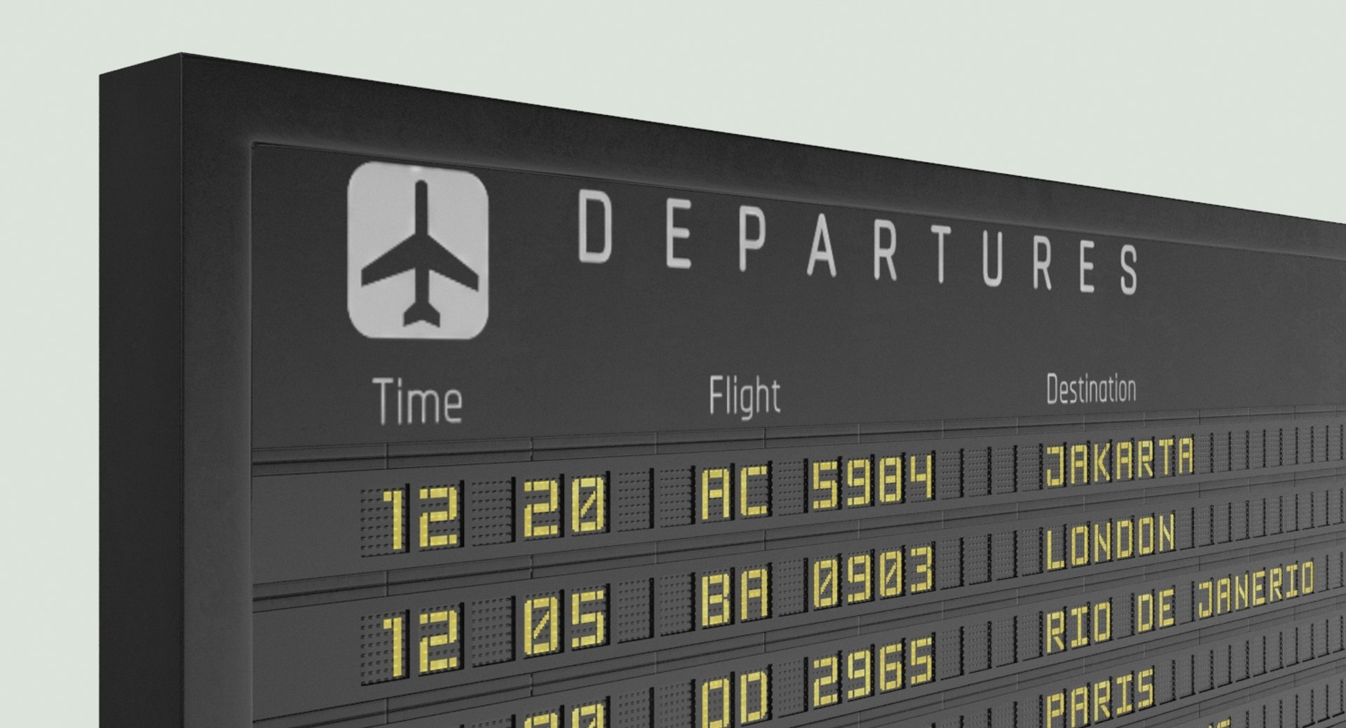 3D New-flight-information-sign---text - TurboSquid 1160825
