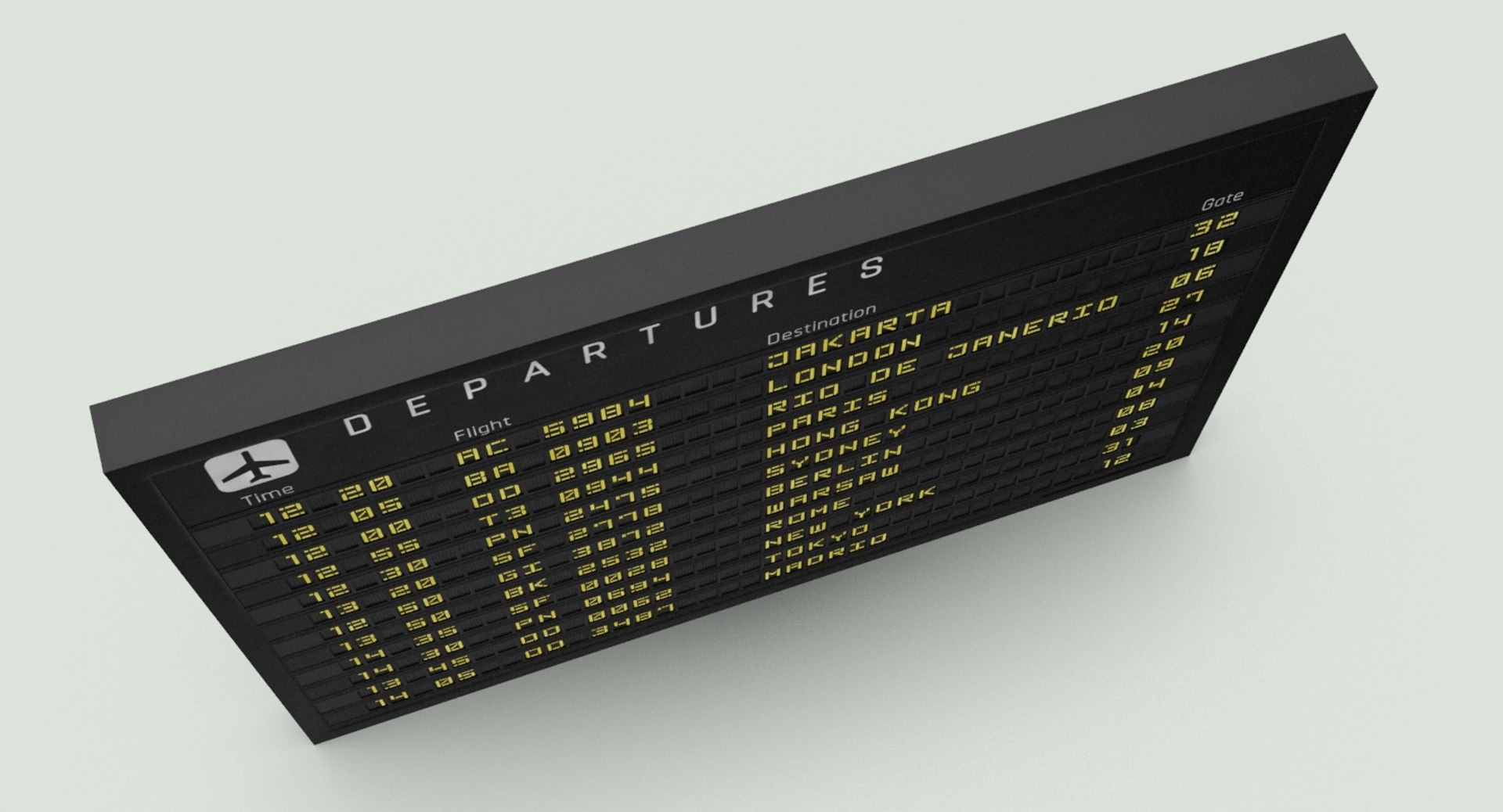 3D New-flight-information-sign---text - TurboSquid 1160825