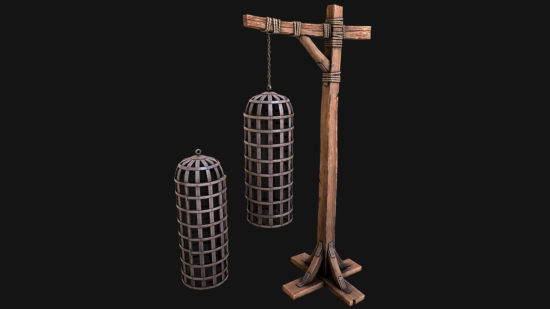 3D Medieval Torture Cage Set - TurboSquid 1989047