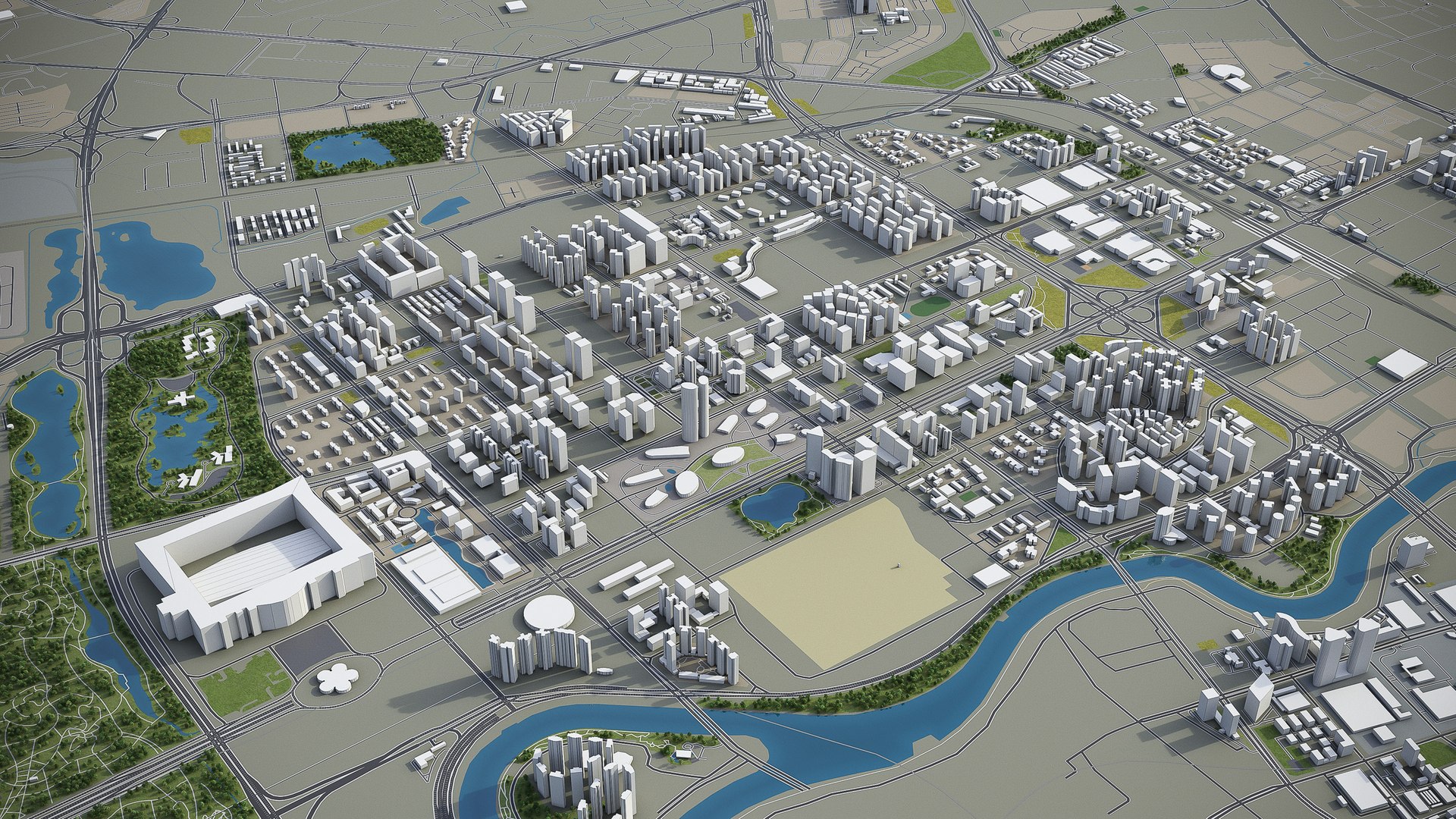 3D City Chengdu Surrounding - Model - TurboSquid 1451411