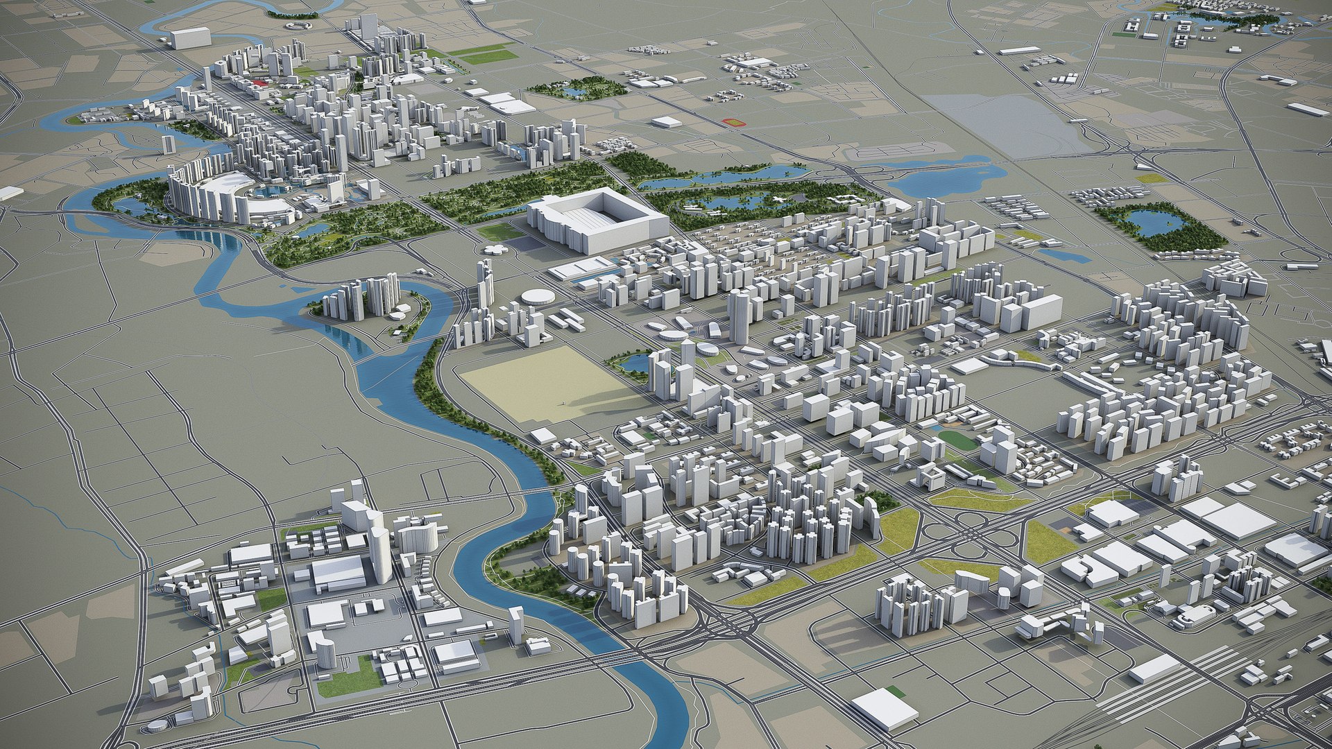3D City Chengdu Surrounding - Model - TurboSquid 1451411