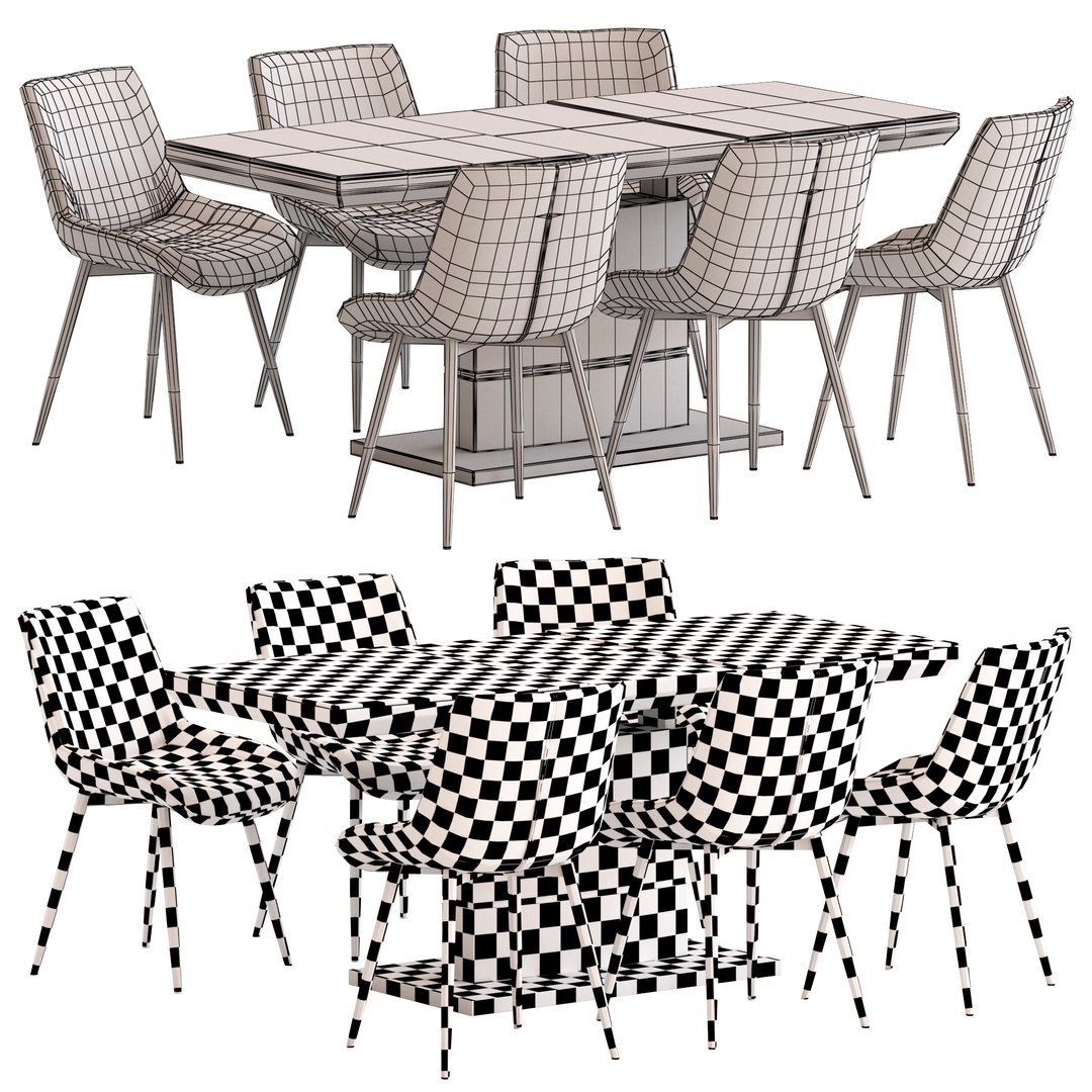 3D IMODERN Arioso Table and Amalia Chair - TurboSquid 2182155